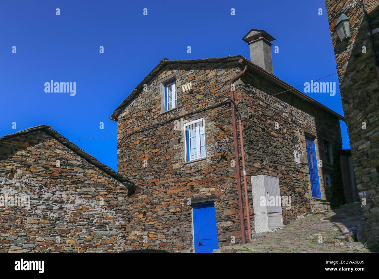 Traditional houses of the famous schist village of Piodao, Portugal ...