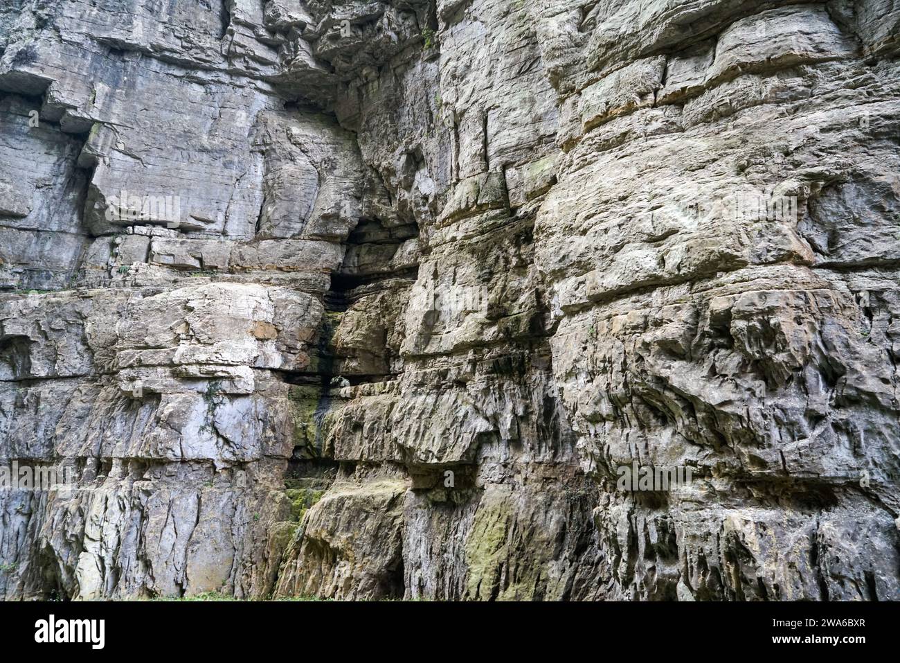 Karst terrain, rough mineral rocks formed by wind erosion are uneven ...