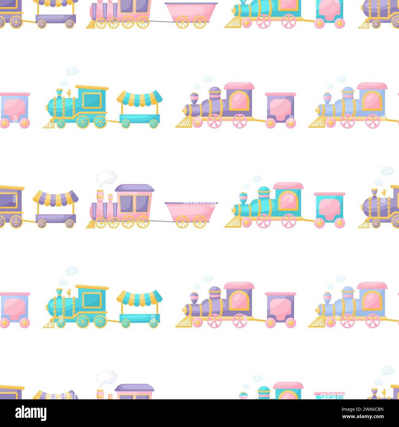 Cute children's seamless pattern with trains. Creative kids texture for ...