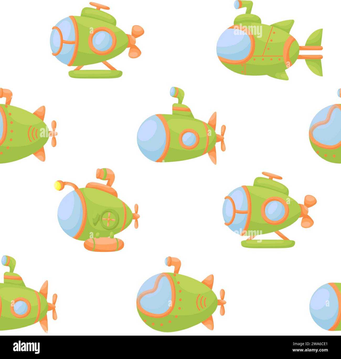 Cute children's seamless pattern with submarines. Creative kids texture ...