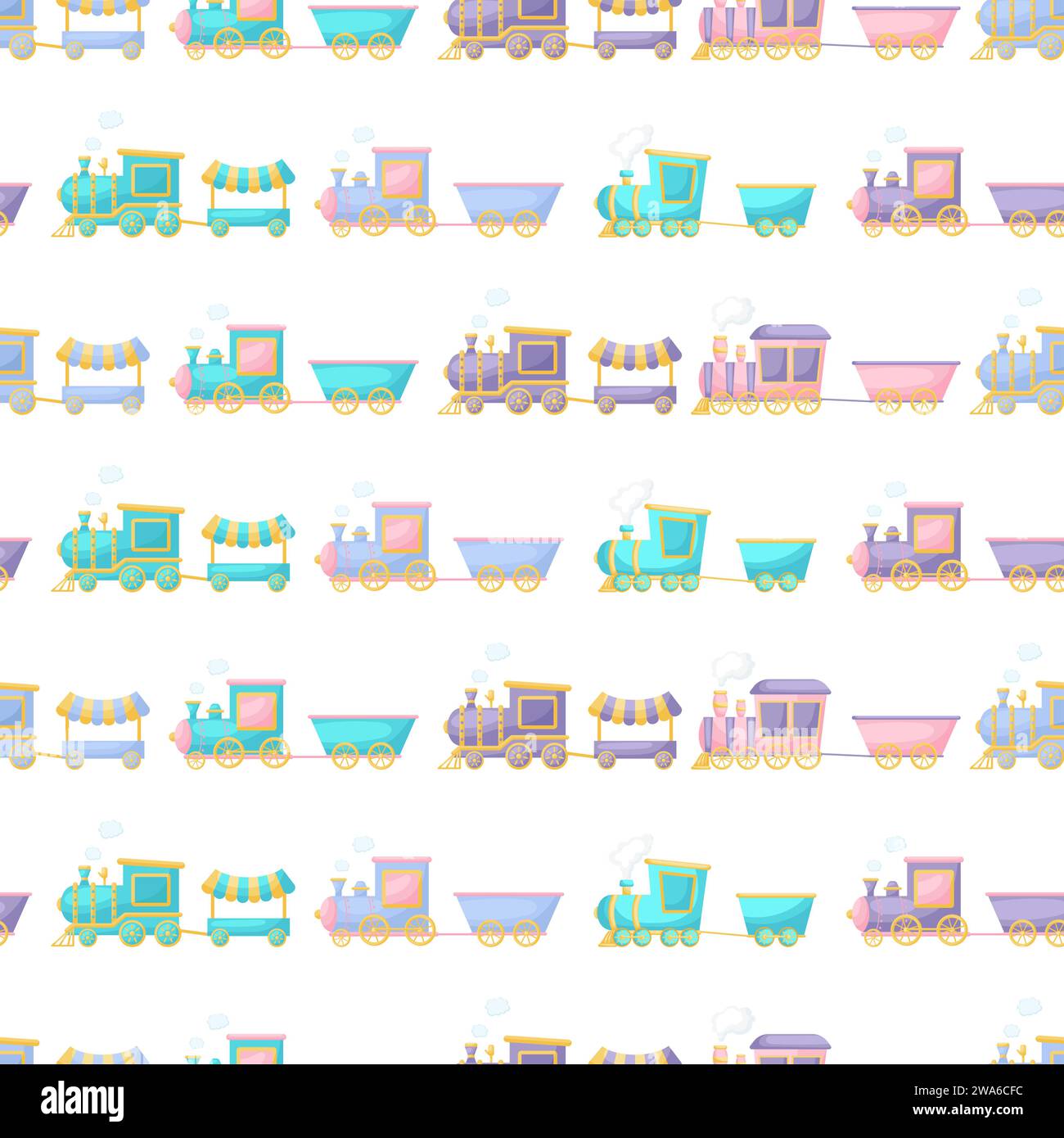 Cute children's seamless pattern with trains. Creative kids texture for ...