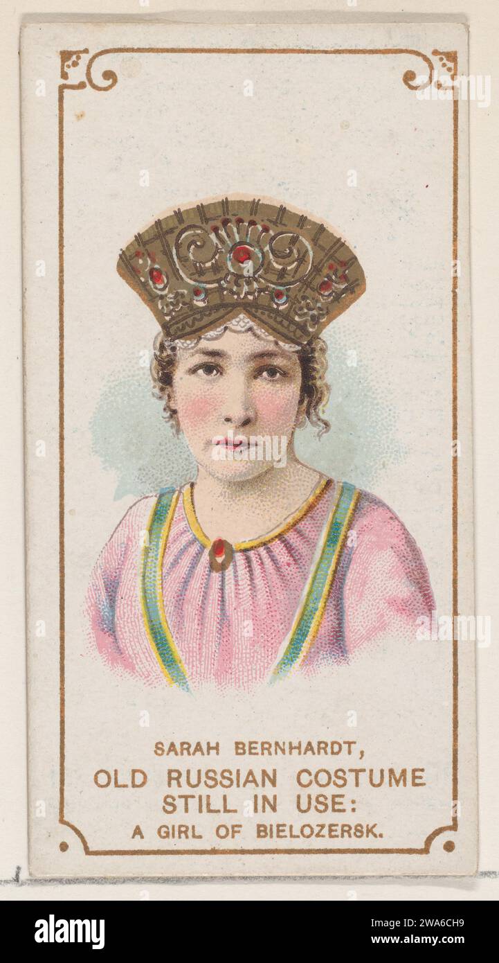 Sarah Bernhardt in an Old Russian Costume as a Girl of Bielozersk, from ...