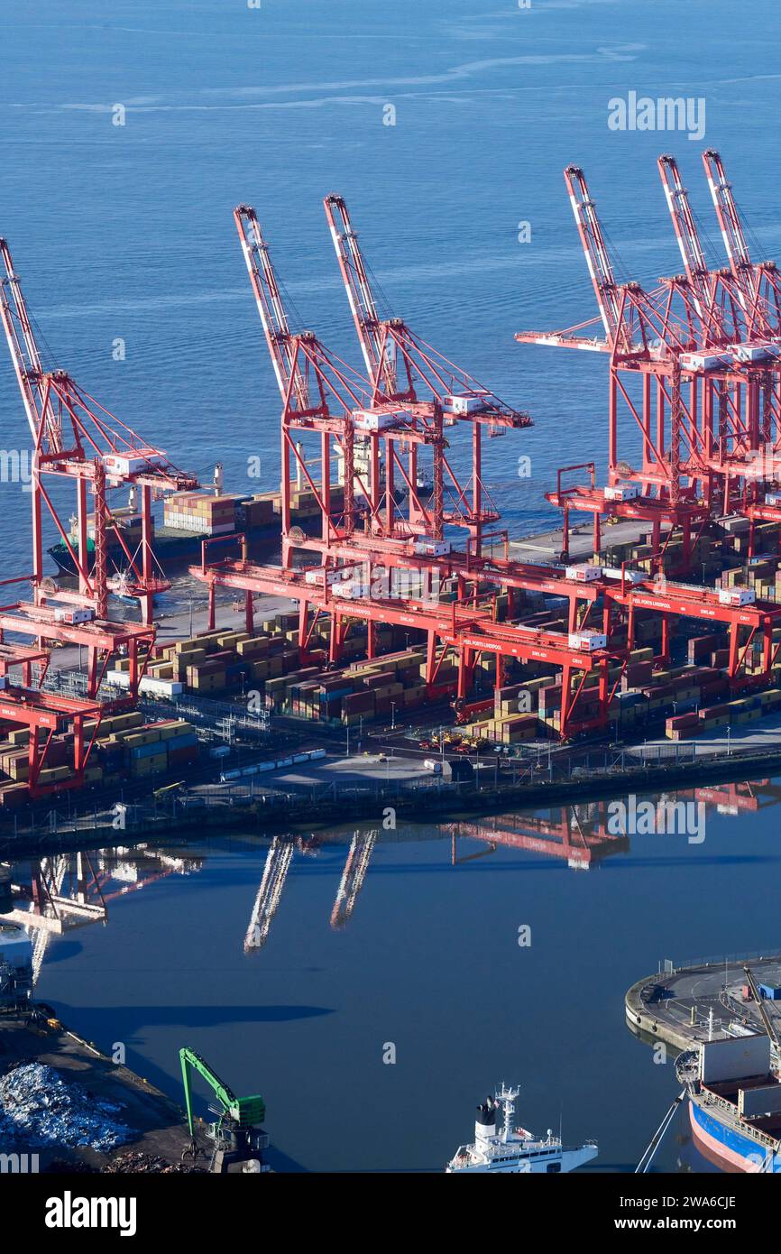 Cranes at Seaforth Docks, Liverpool, River Mersey, Merseyside, north ...