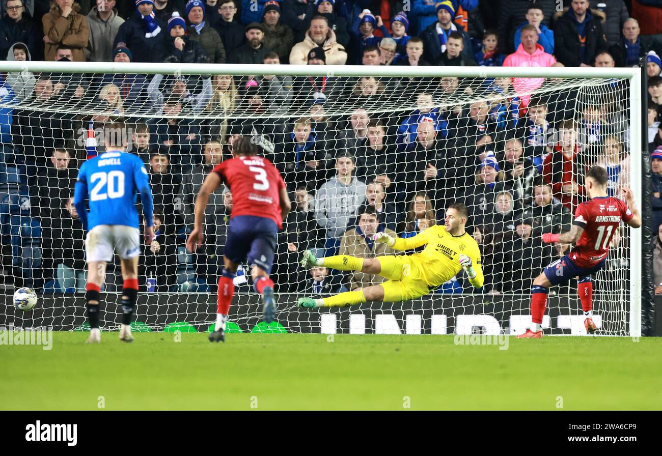 Kilmarnock's Daniel Armstrong (right) scores their side's first goal of ...