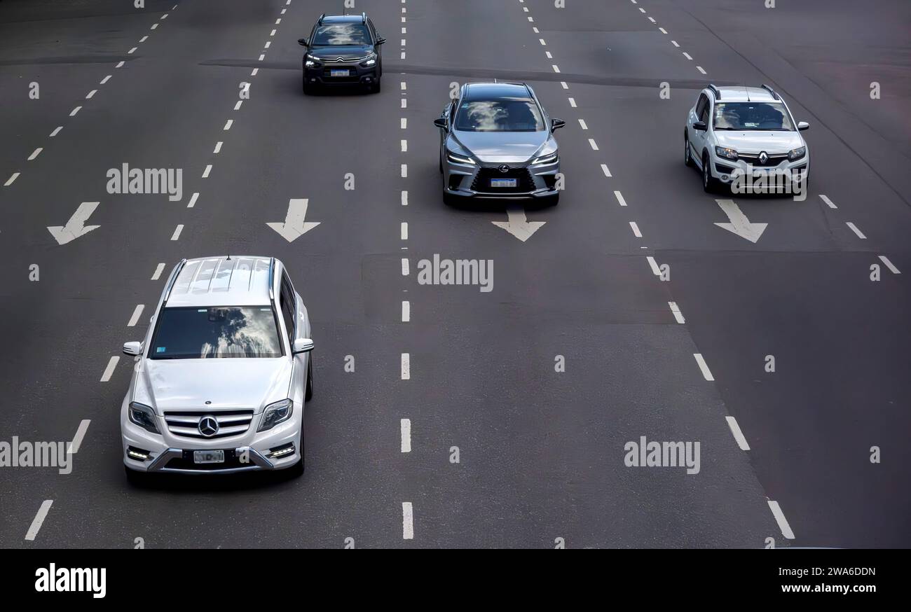 Car with road direction arrows hi-res stock photography and images - Alamy