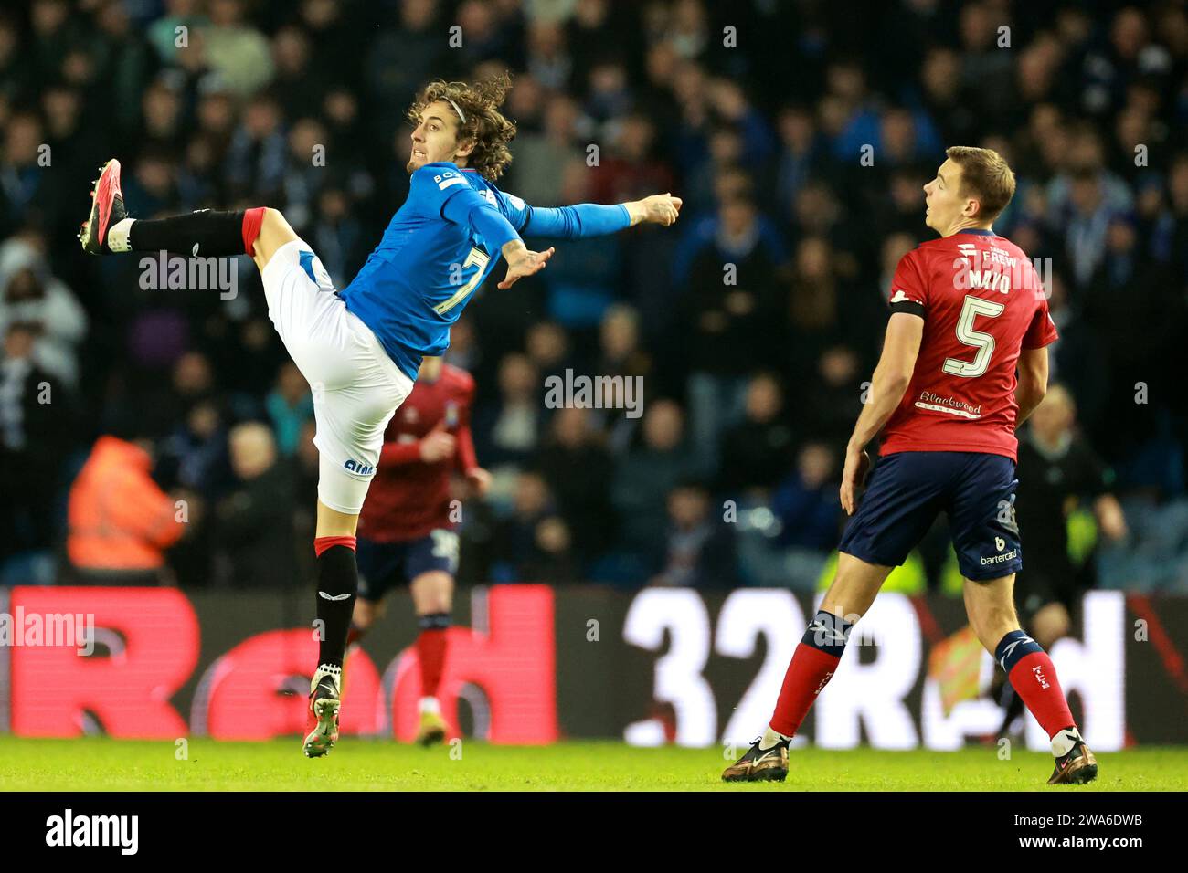 Rangers' Fabio Silva (left) in action during the cinch Premiership ...