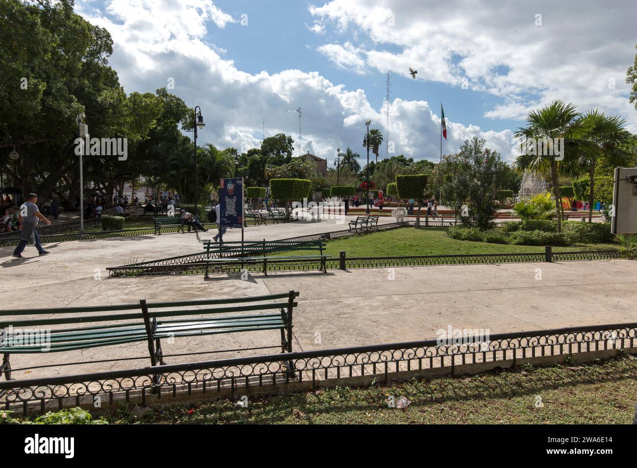 Merida, Mexico - December 27, 2022: view of central park in Merida ...