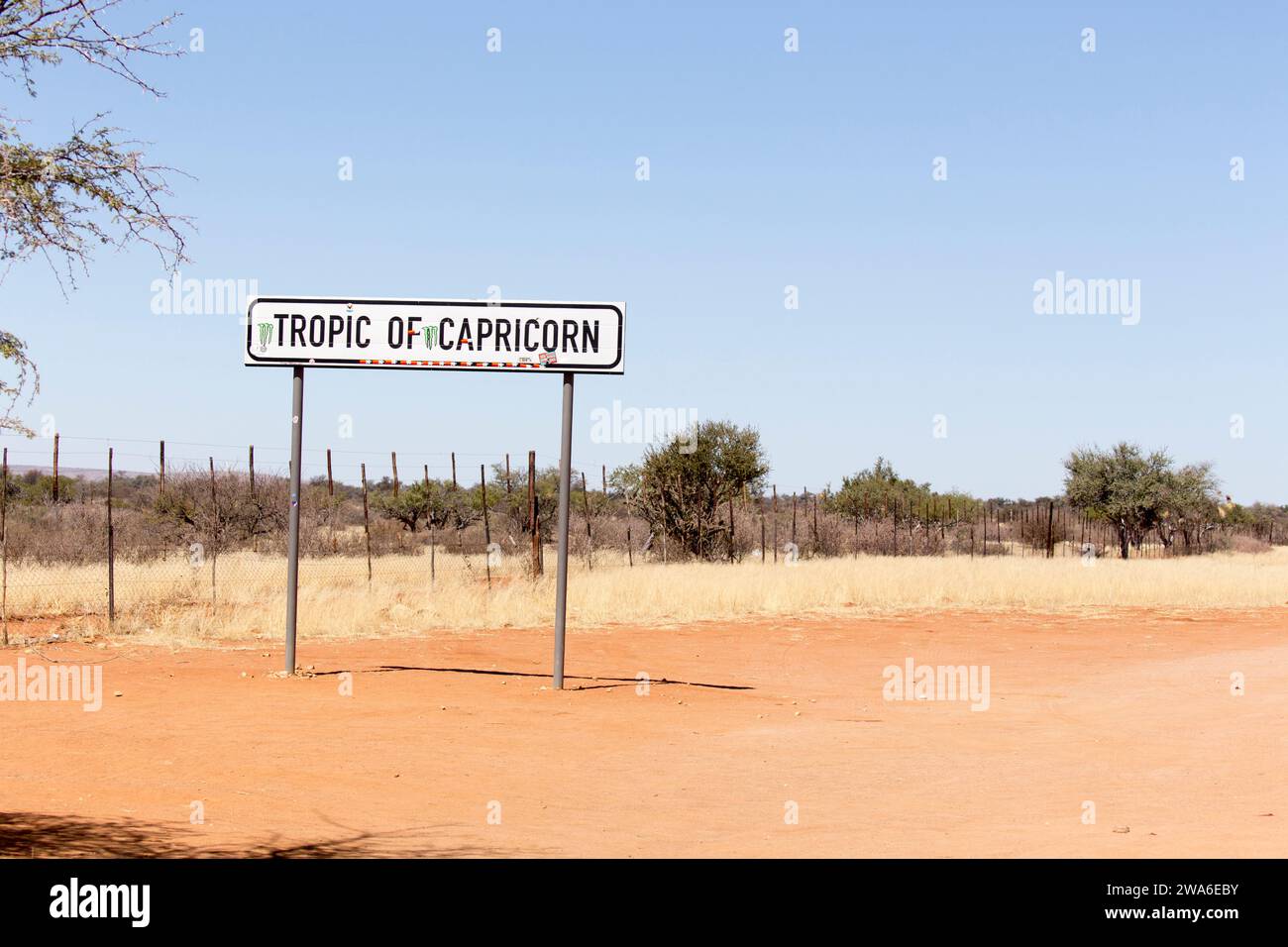 Oase, Namibia - August 22, 2018: tropic of Capricorn sign in Namibia ...