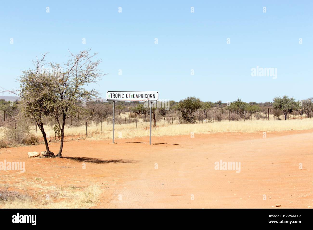Oase, Namibia - August 22, 2018: tropic of Capricorn sign in Namibia ...