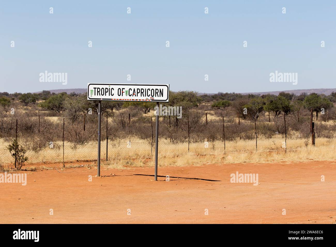 Oase, Namibia - August 22, 2018: tropic of Capricorn sign in Namibia ...