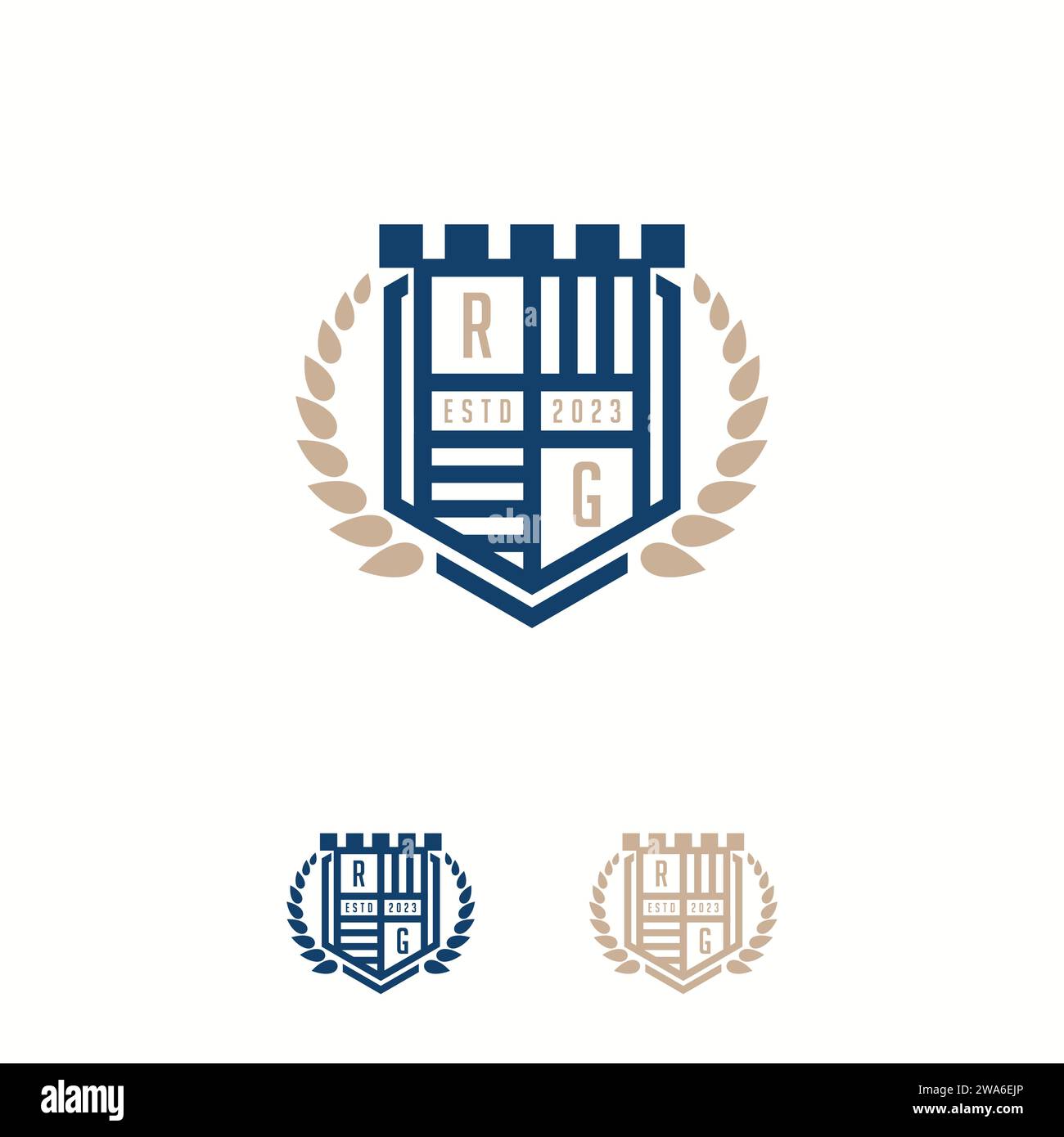 Elegant shield and letter RG vector logo design template. Vector ...