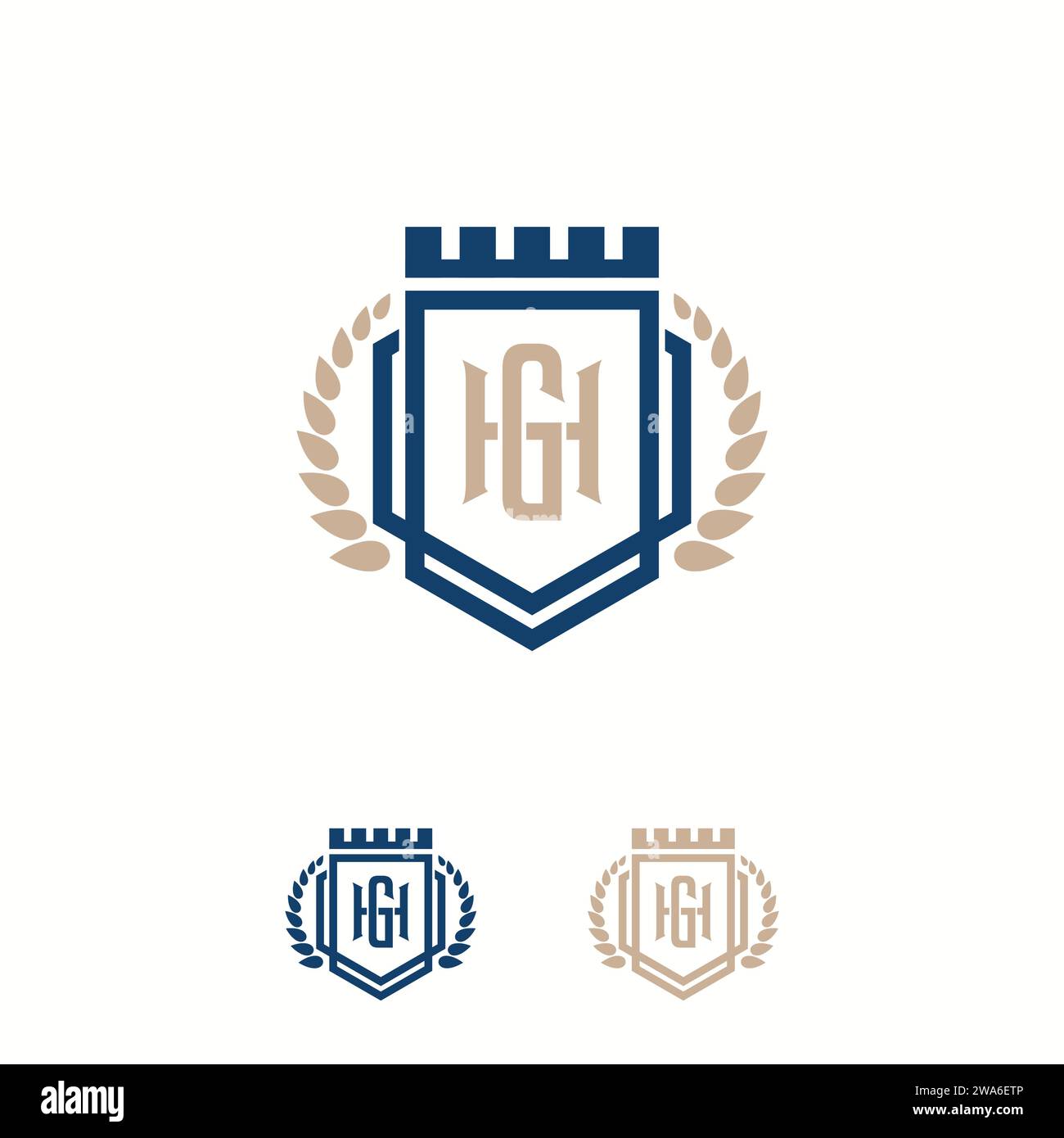 Elegant shield and letter HG vector logo design template. Vector ...
