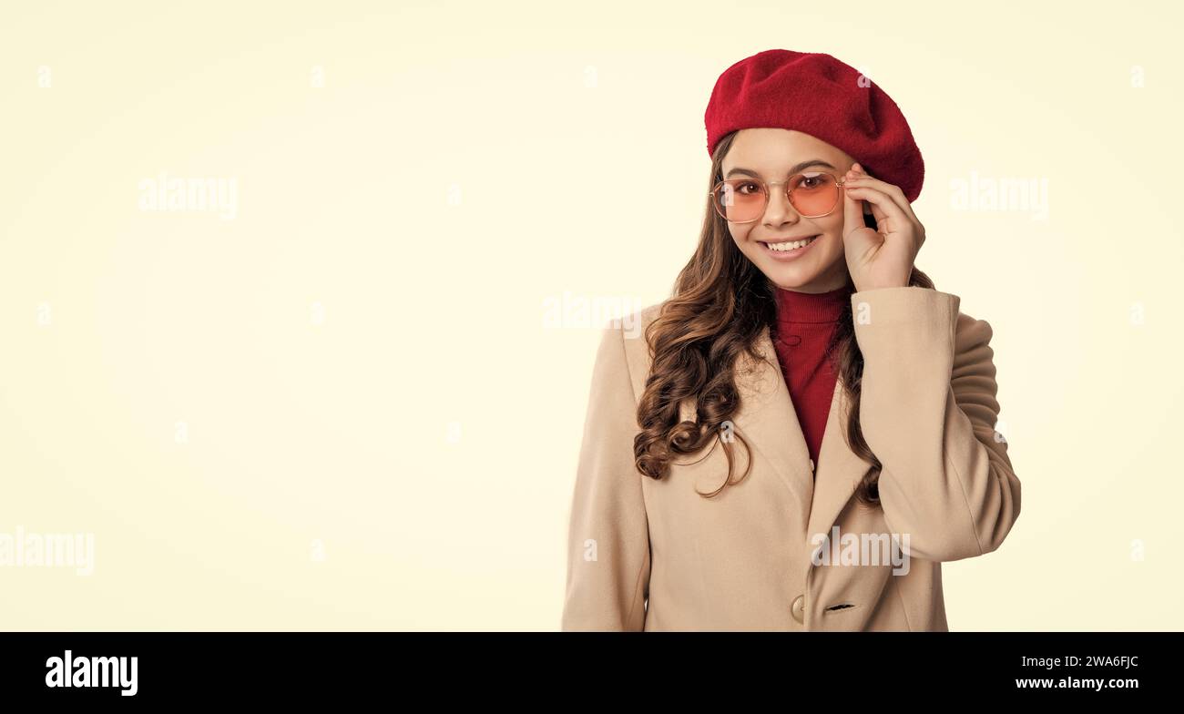 stylish teen girl isolated on white background with copy space. stylish ...