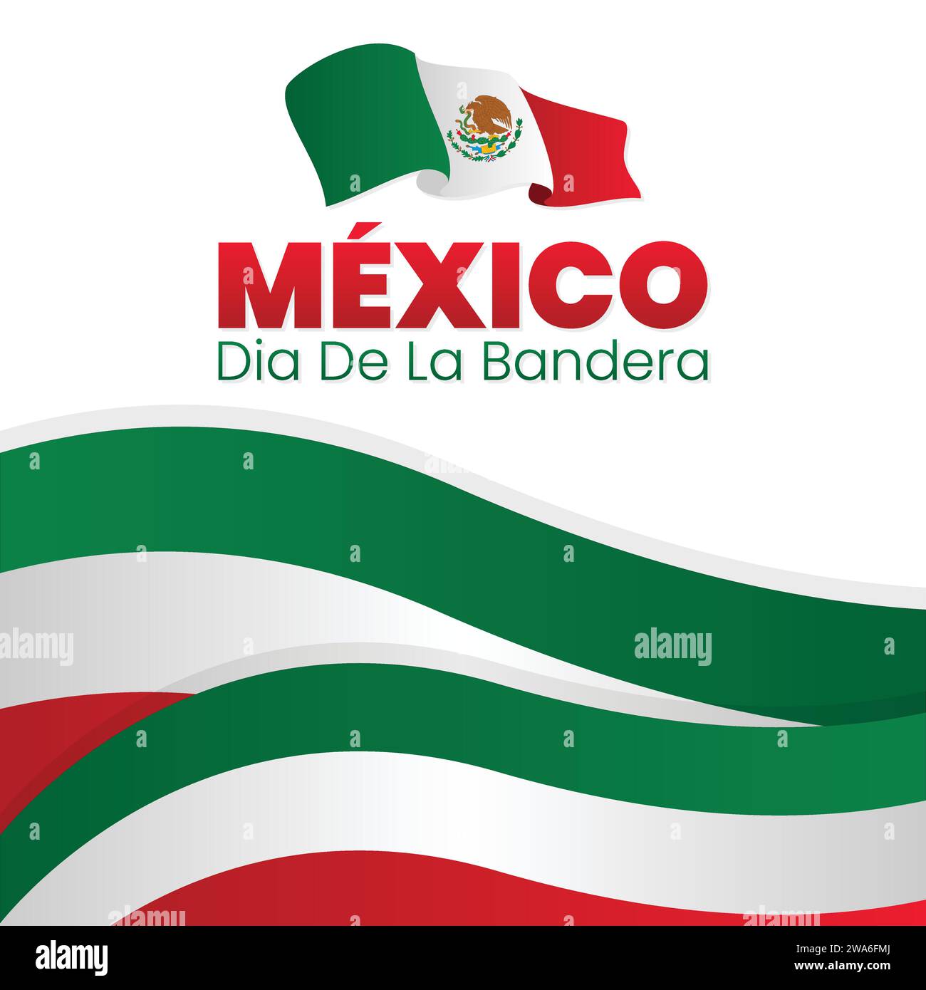 Mexico Dia de la Bandera for Mexican Flag Day colorful template ...