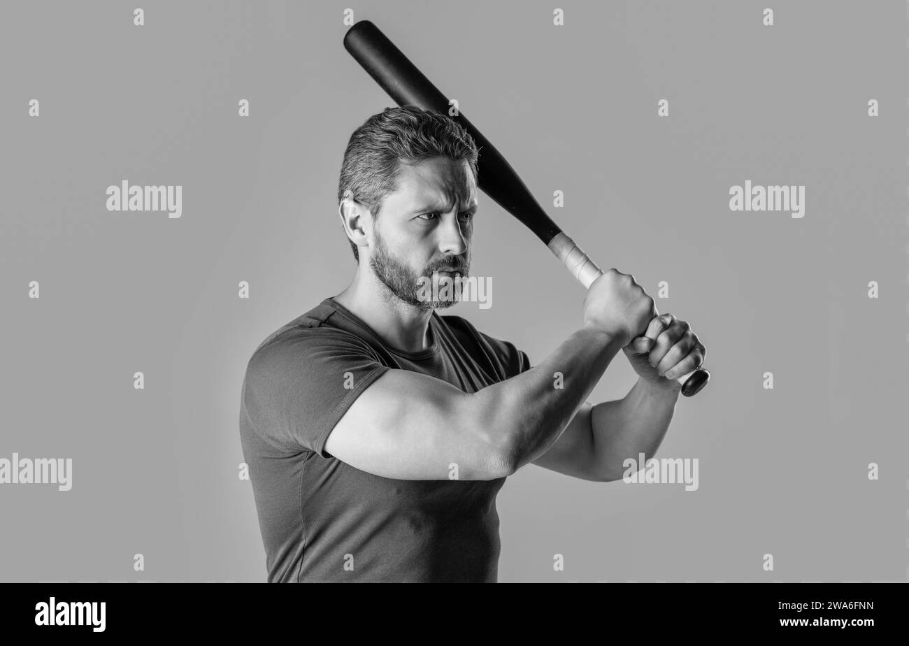 photo of angry man hitting with bat. angry man threatening. angry man ...
