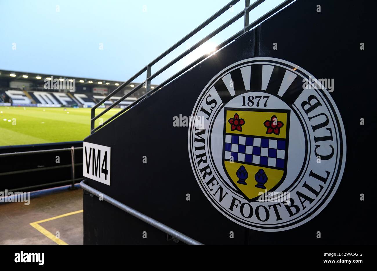 A general view of the St Mirren logo ahead of the cinch Premiership ...