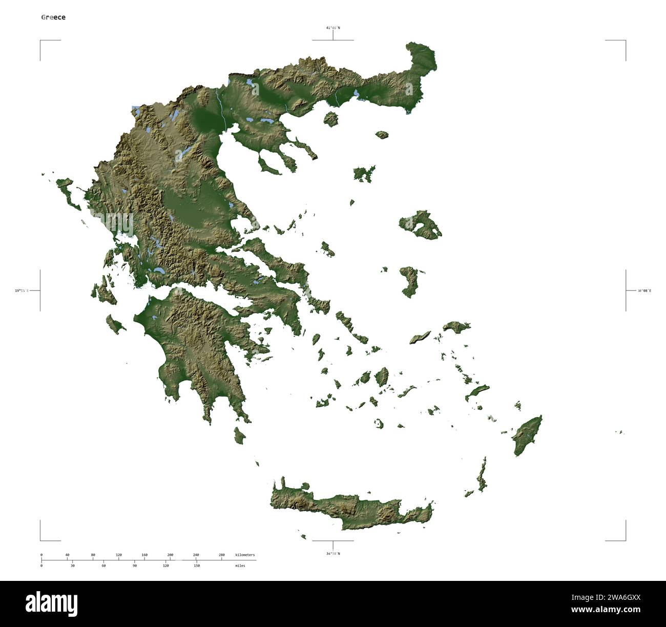Shape of a Pale colored elevation map with lakes and rivers of the ...