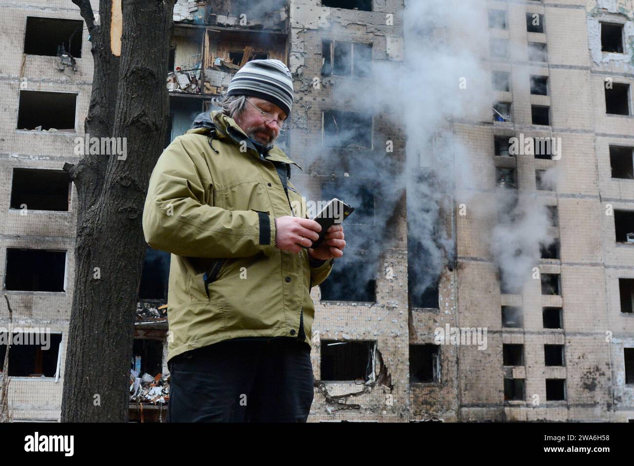 Kiev missile strike fire hi-res stock photography and images - Alamy