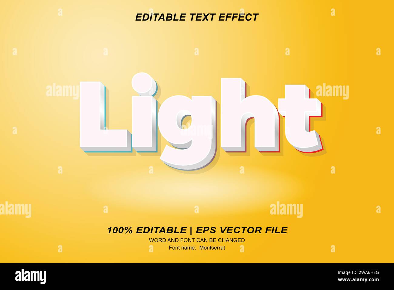 Light 3d text effect hi-res stock photography and images - Alamy