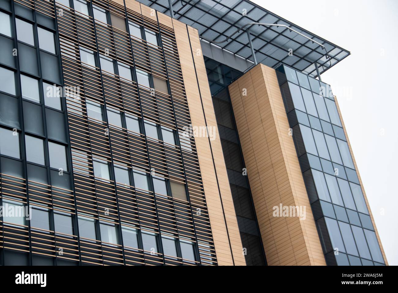Urban metropolis modern architecture. Exterior with glass walls ...