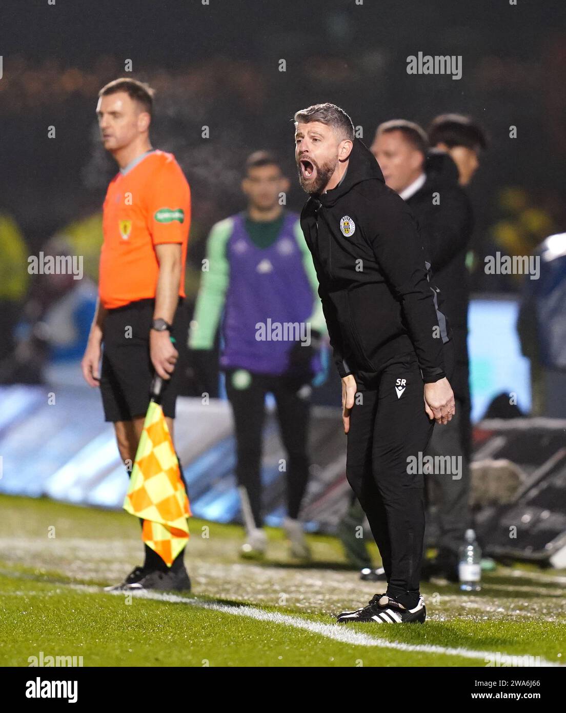 St Mirren manager Stephen Robinson on the touchline during the cinch ...