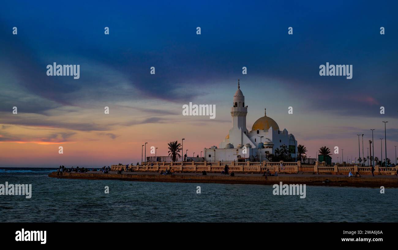 A Majestic Jeddah Mosque Overlooking the Serene Waters of Jeddah, Saudi ...
