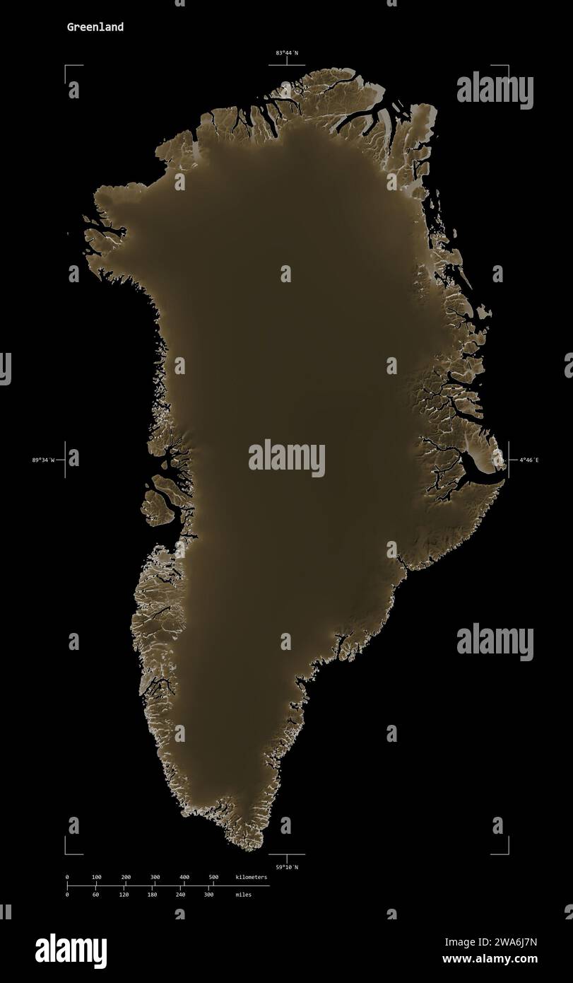Shape of a elevation map colored in sepia tones with lakes and rivers ...