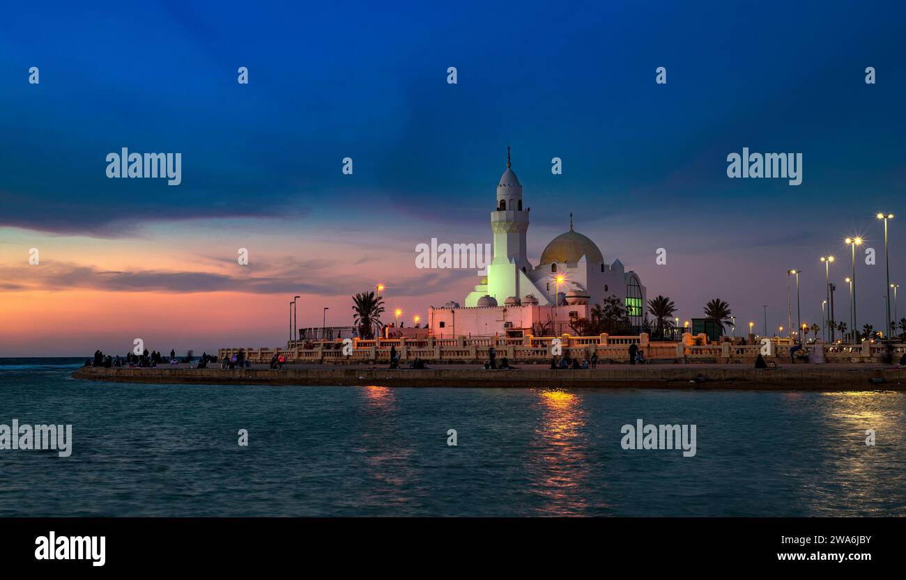 A Majestic Jeddah Mosque Overlooking the Serene Waters of Jeddah, Saudi ...