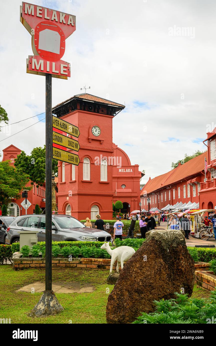 The Clock Tower in Dutch Square, Melacca, Malaysia Stock Photo - Alamy