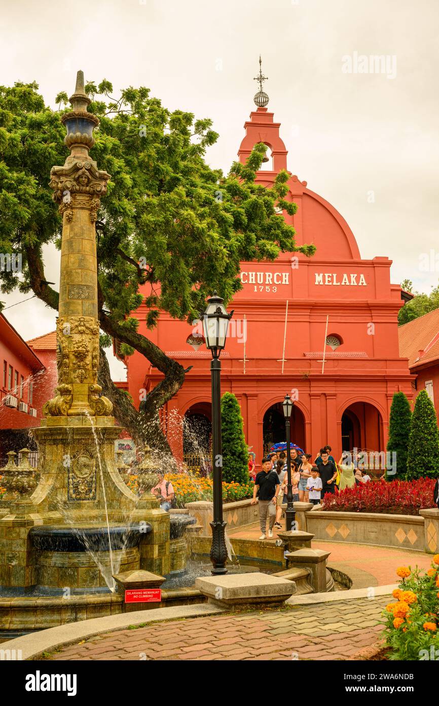 The Queen Victoria Memorial Fountain and Christ Church Melaka in Dutch ...