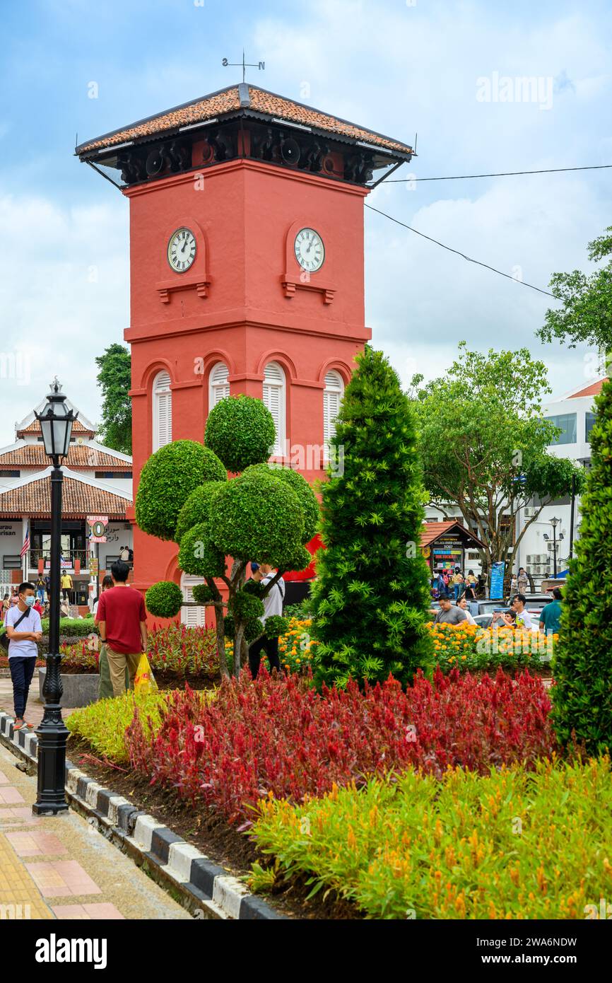 The Clock Tower in Dutch Square, Melacca, Malaysia Stock Photo - Alamy