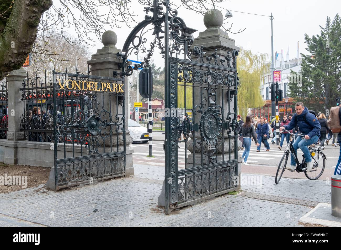 Amsterdam The Netherlands 5 April 2019 Wrought Iron Gates At The Entrance Of Vondelpark In
