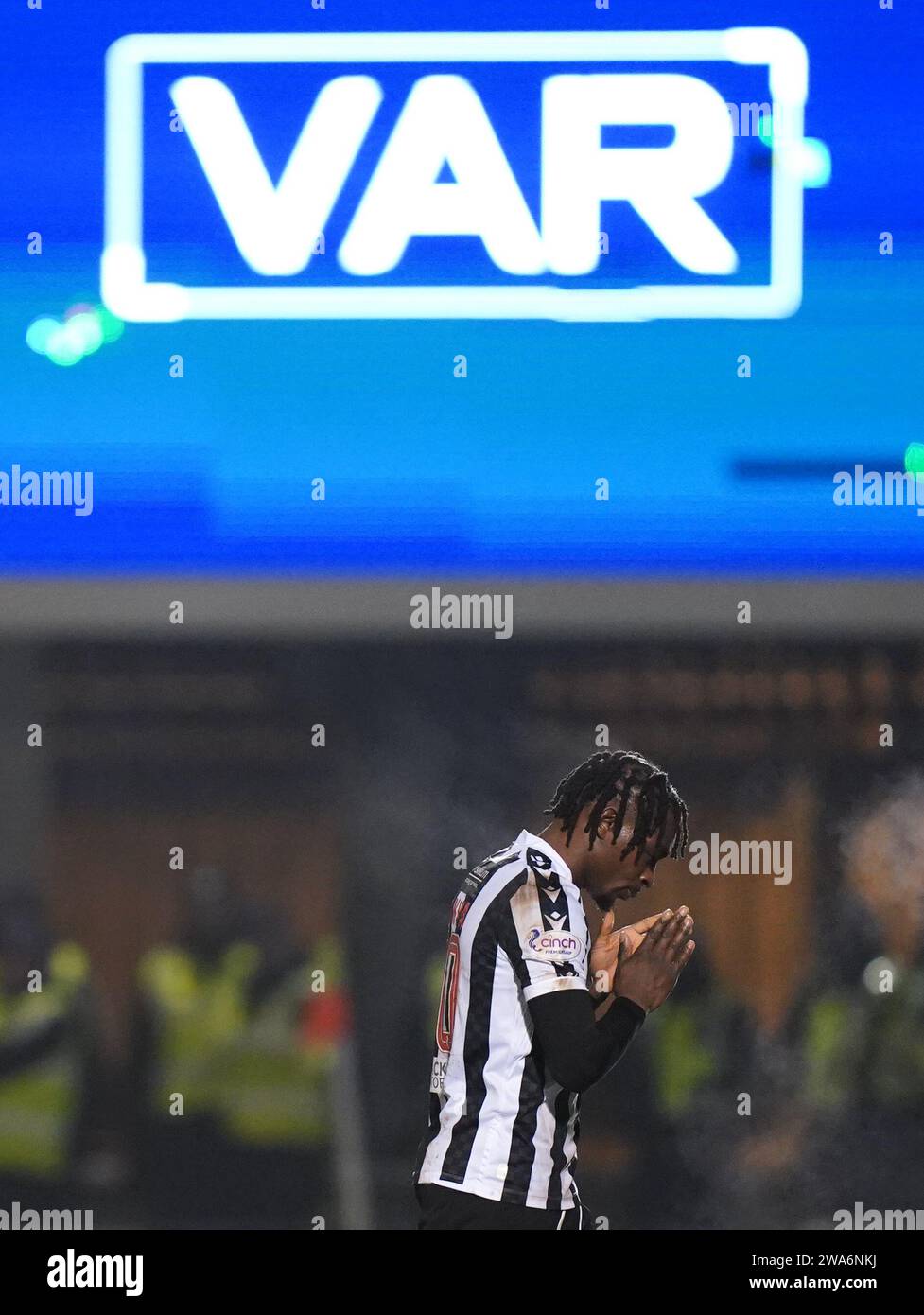 St Mirren's Toyosi Olusanya walks after being shown a red card during ...