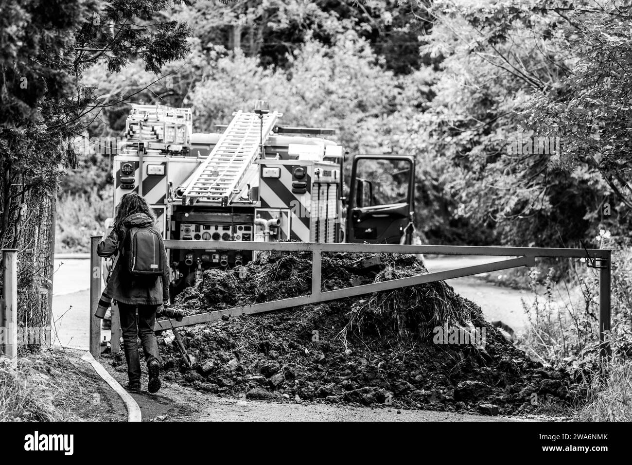 Fire crime scene Black and White Stock Photos & Images - Alamy