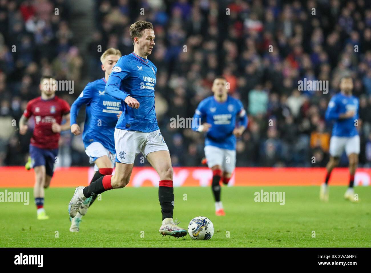 Glasgow, Scotland, UK. 02 Jan 24. Glasgow, UK. In the first game of the ...