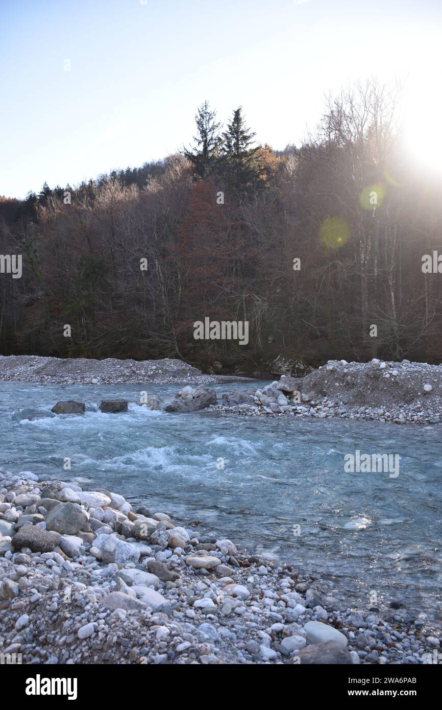 Natural riven and sunrise Stock Photo - Alamy