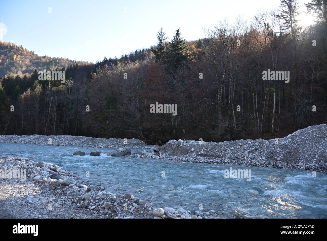 Natural riven and sunrise Stock Photo - Alamy
