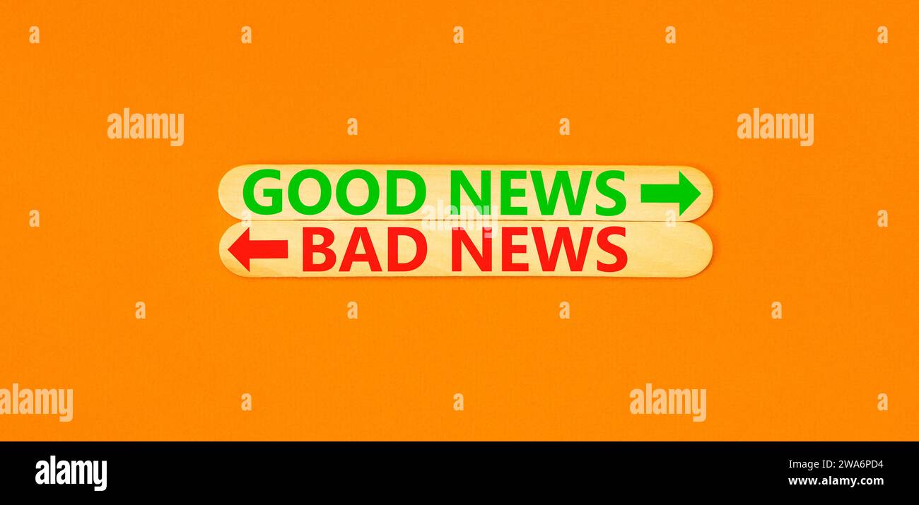Good or bad news symbol. Concept word Good news Bad news on beautiful ...