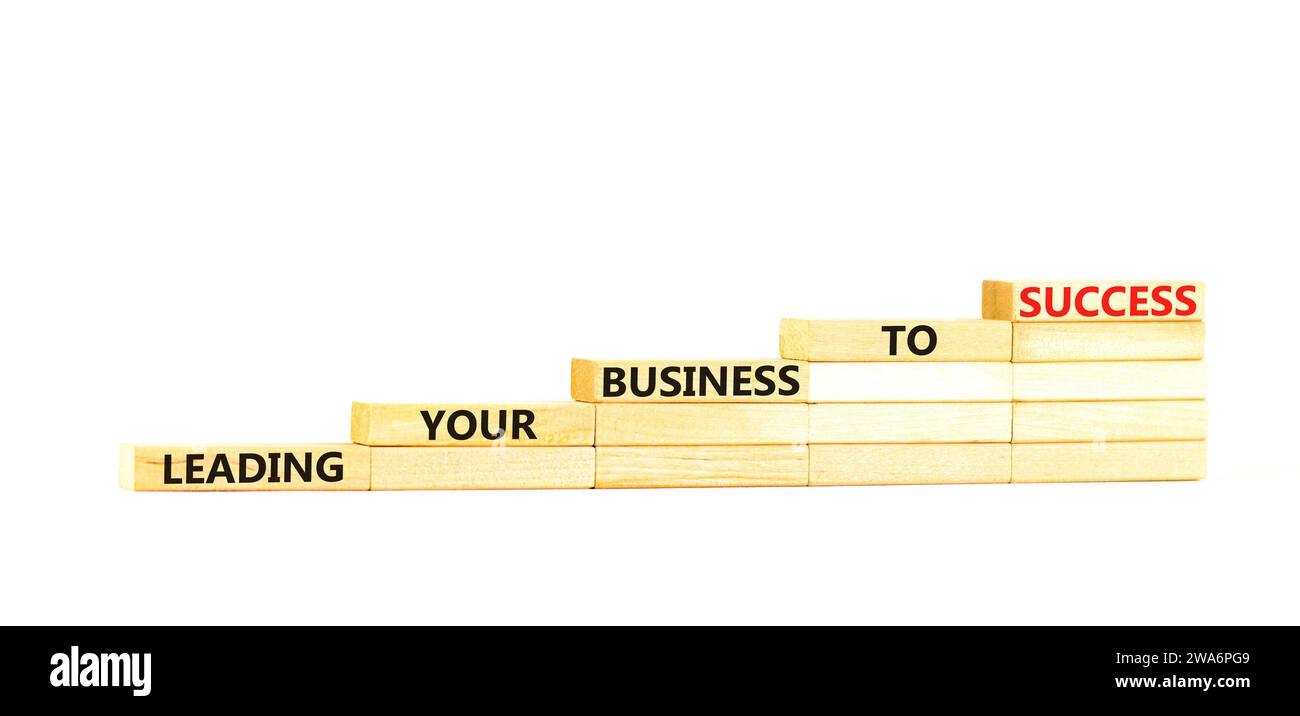 Leading your business to success symbol. Concept words Leading your ...