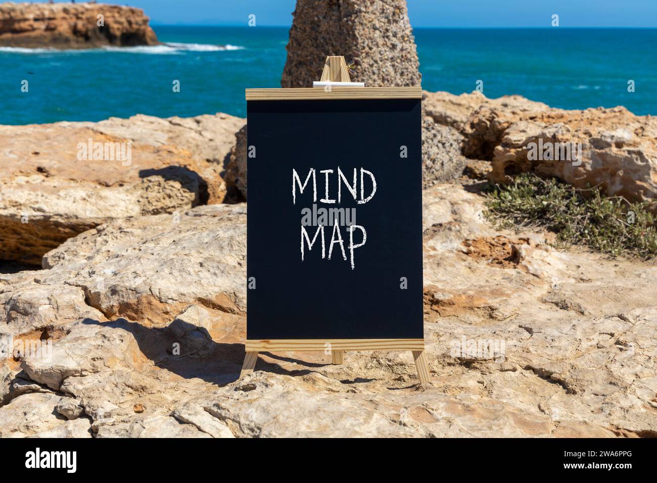Mind map symbol. Concept words Mind map on beautiful black chalk ...