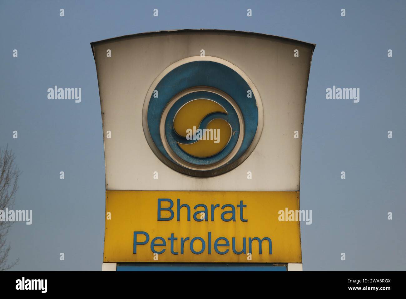 Srinagar Kashmir, India. 02nd Jan, 2024. Bharat Petroleum (BP) logo is ...
