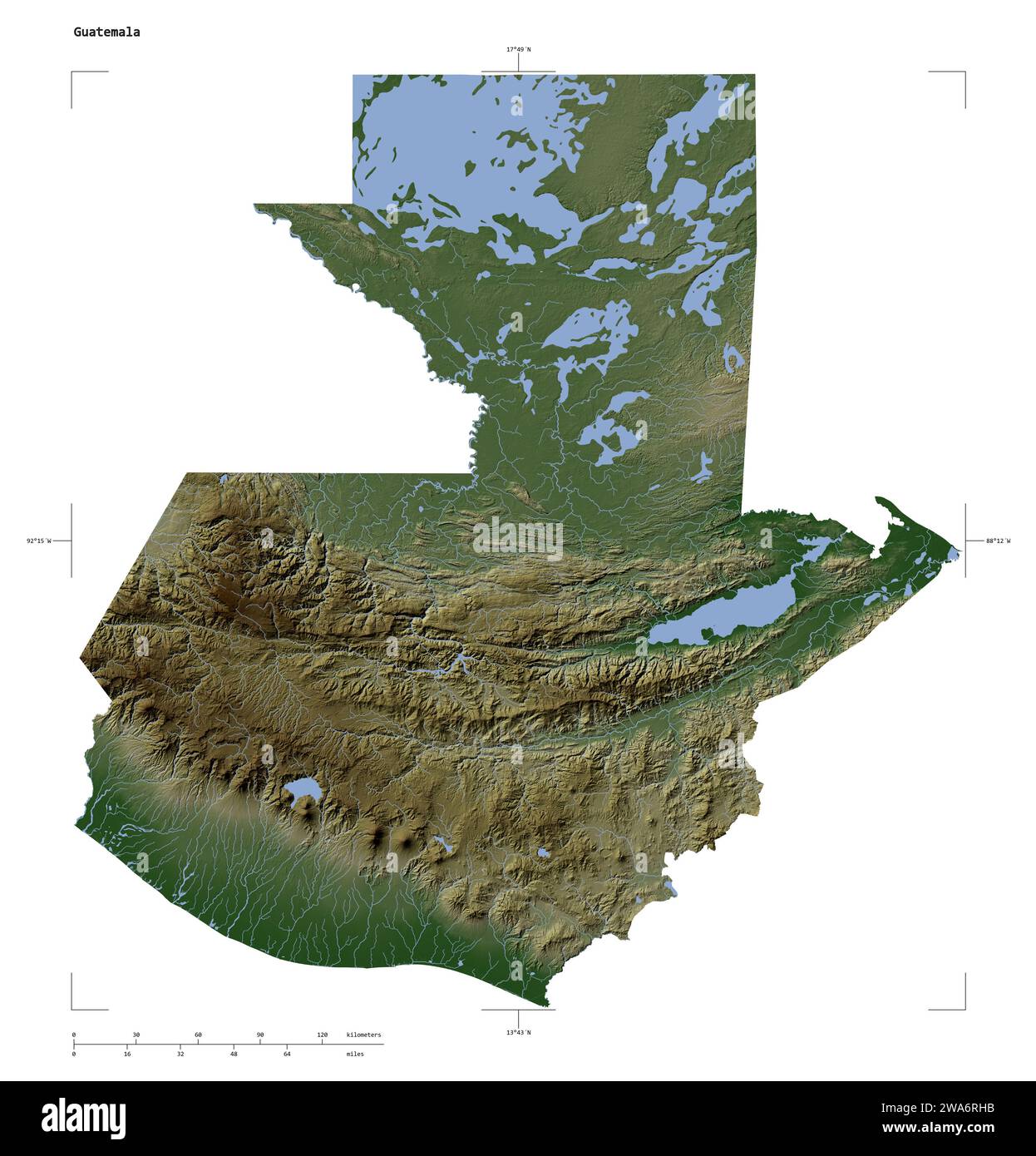 Shape of a Pale colored elevation map with lakes and rivers of the ...