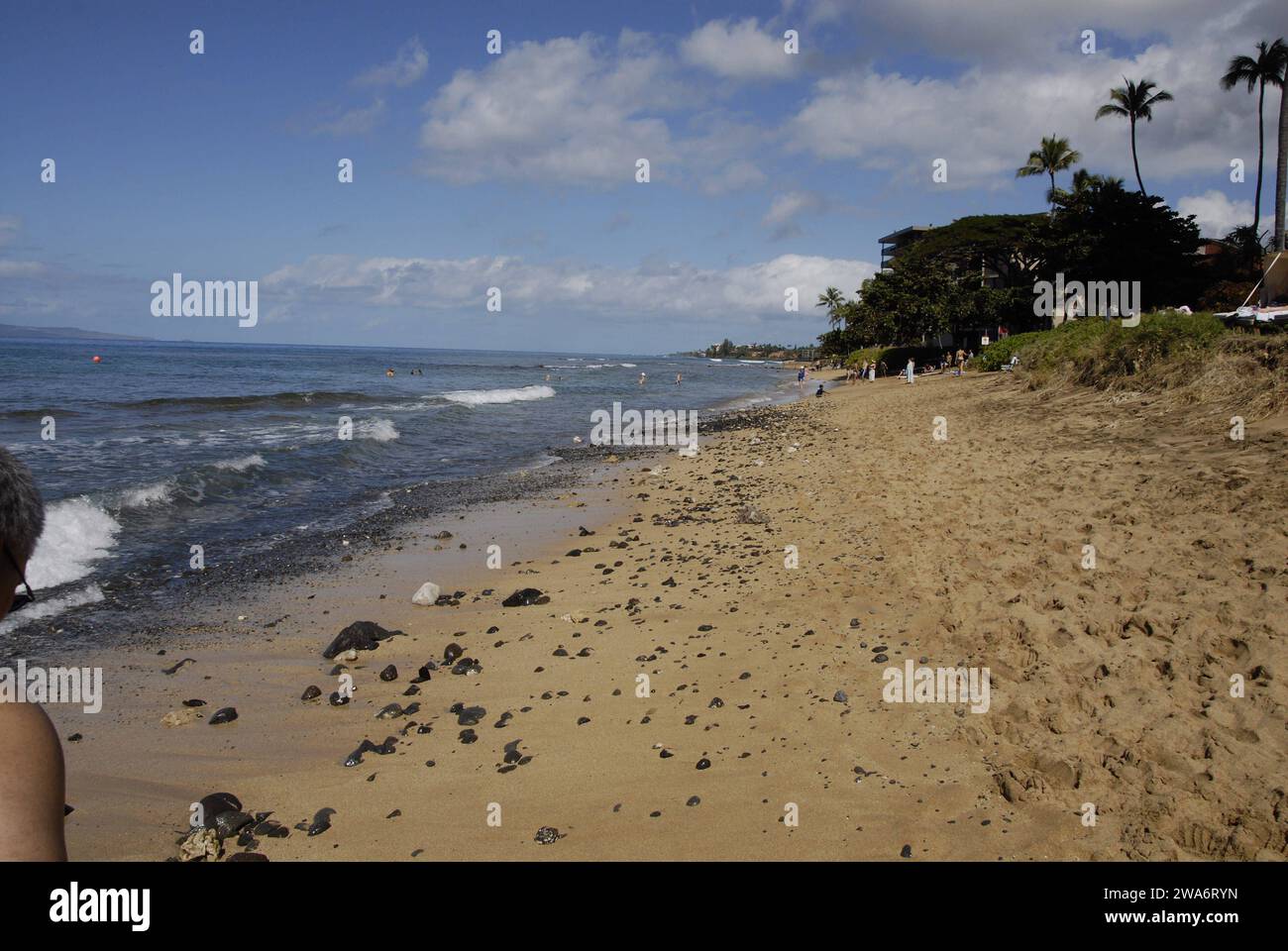 Maui .Hawaii islands ,USA Ka analai beach Warning entering and swimming ...