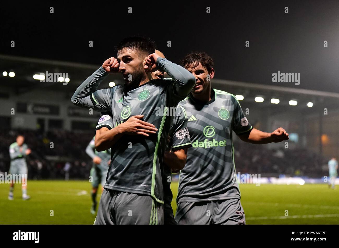 Celtic's Greg Taylor celebrates scoring their side's third goal of the ...