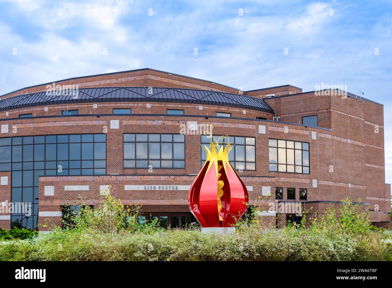 Lawrence, Kansas - Oct. 3, 2023: “BLOOM” by Jan Gaumnitz, in front of ...