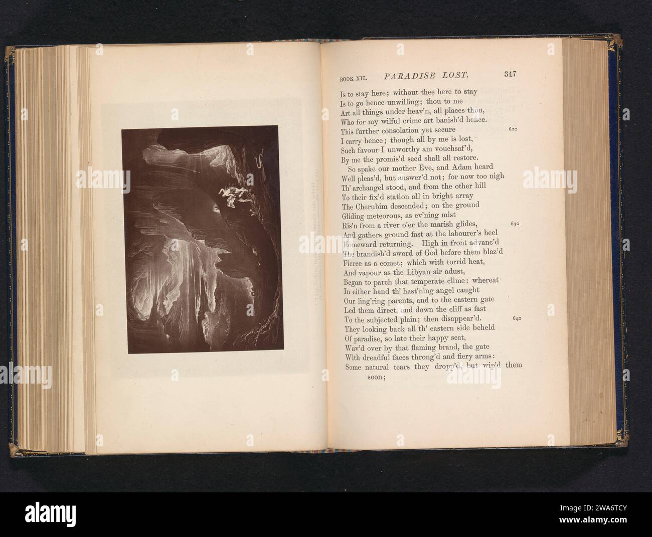 Photo production of a print, representing the expulsion of Adam and Eva ...