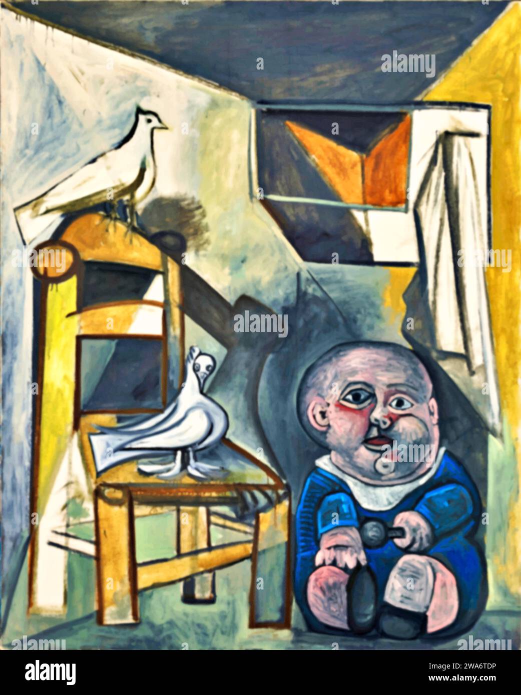 Portrait of a Child with Doves, 1943 (Painting) by Artist Picasso ...