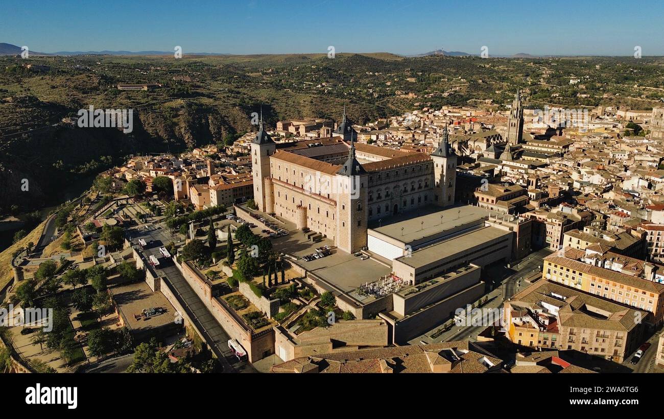 drone photo Toledo Alcazar Spain europe Stock Photo - Alamy