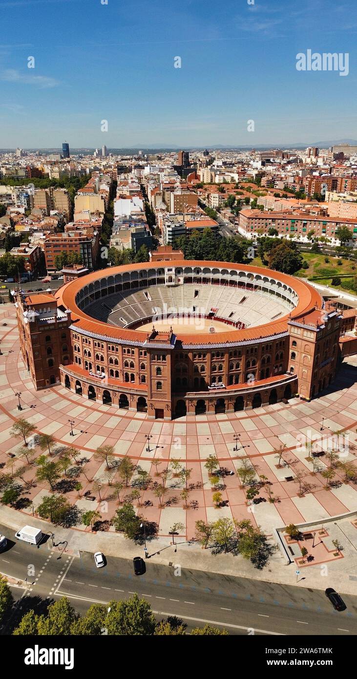 drone photo Madrid bullring Spain Europe Stock Photo - Alamy