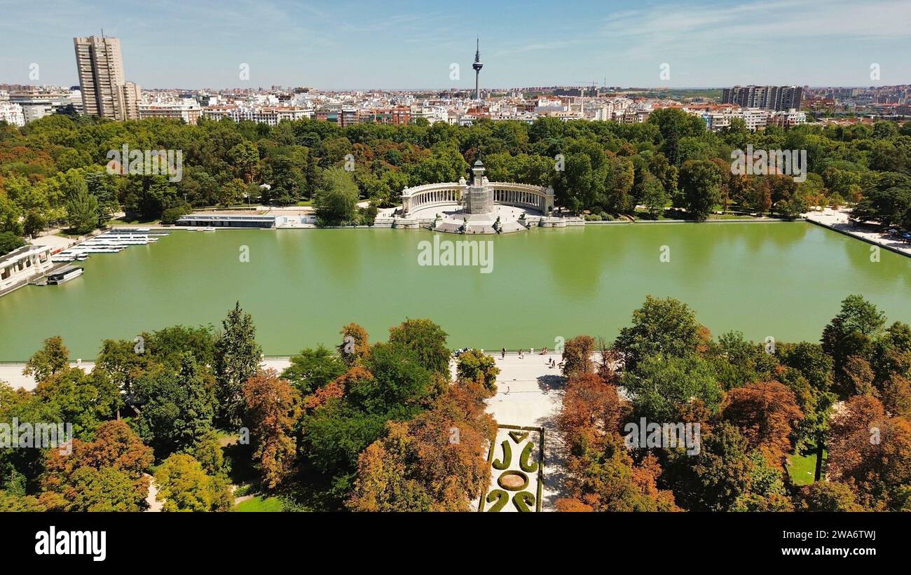 Madrid retiro park aerial view hi-res stock photography and images - Alamy